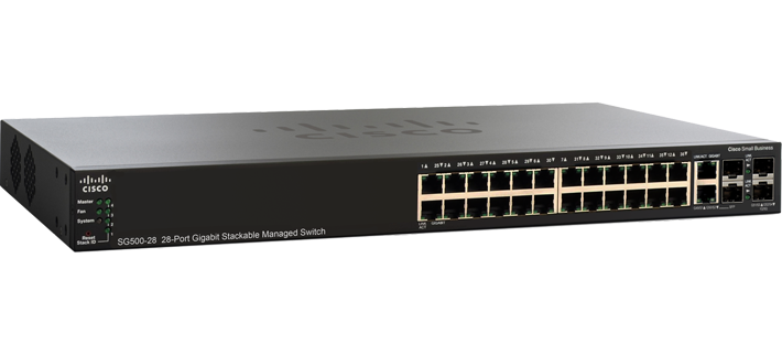 Cisco Sg 500 28 Stackable Managed Switch 24 Port Gigabit 2 Combo Gi